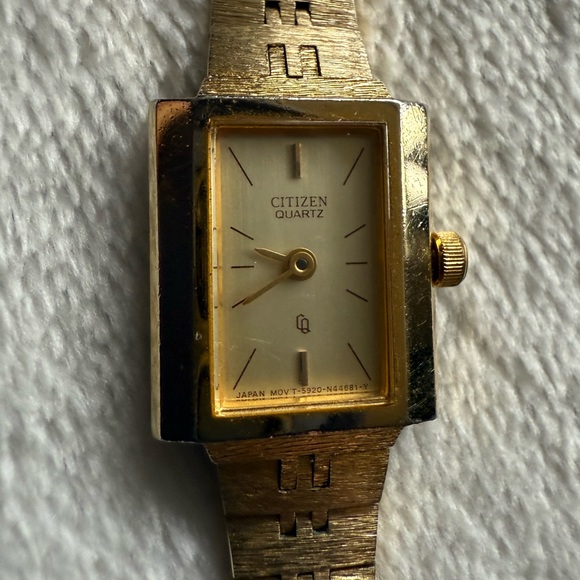 Citizen | Jewelry | Citizen Goldtone Rectangular Quartz Watch | Poshmark